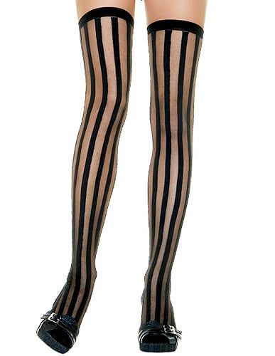 Buy Leg Avenue Sheer Stockings With Opaque Vertical Stripe 9209